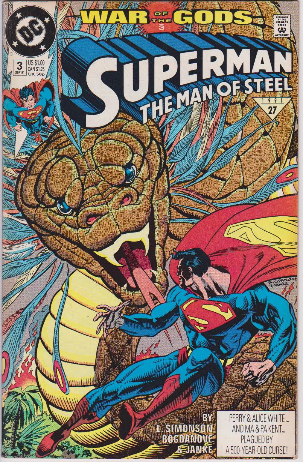 Superman, DC Comics, various issues from 1990 to 1992 - american comics
