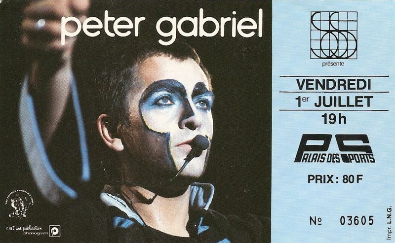Peter Gabriel concert in Paris July 1, 1983 (first show)